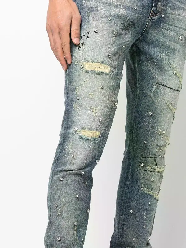 GOD'S MASTERFUL CHILDREN Shadow Embellished Skinny Jeans