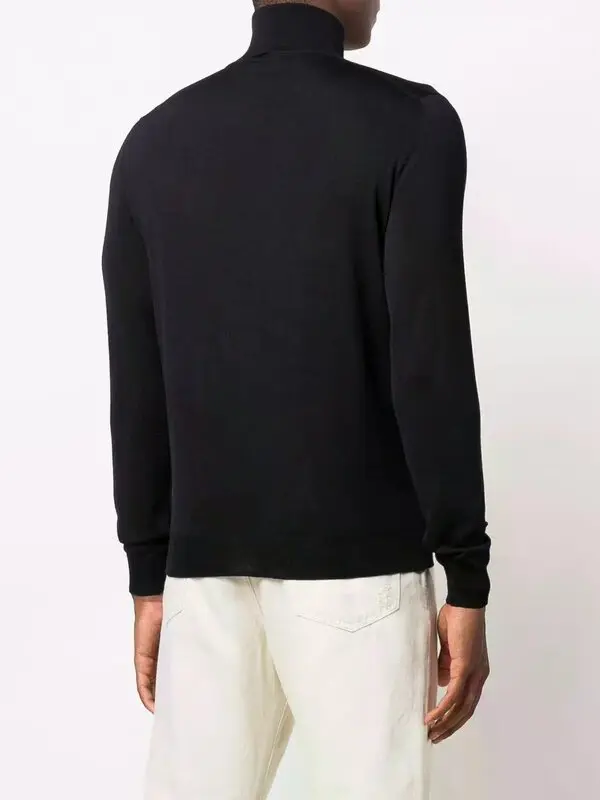 DELL'OGLIO Roll-neck Merino Jumper - Blue