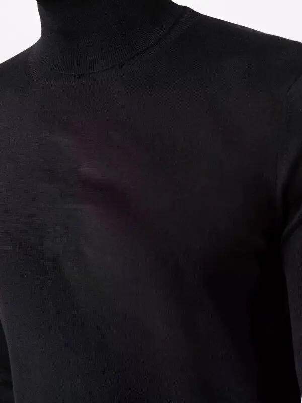 DELL'OGLIO Roll-neck Merino Jumper - Blue
