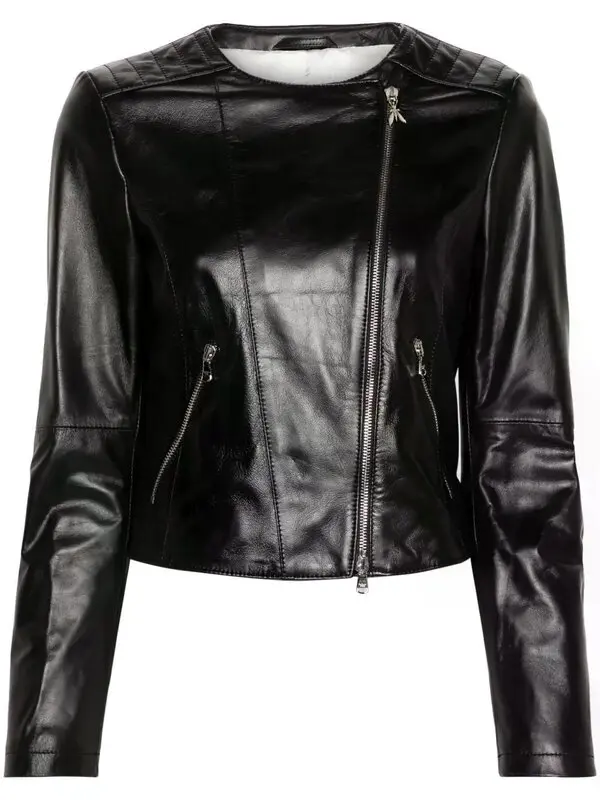 Patrizia Pepe Zip-up Leather Jacket - Black