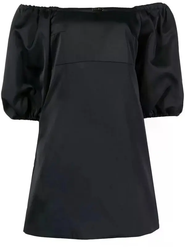 PATOU Puff-sleeve Bardot Mini Dress