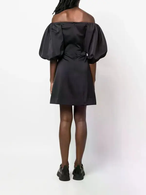 PATOU Puff-sleeve Bardot Mini Dress