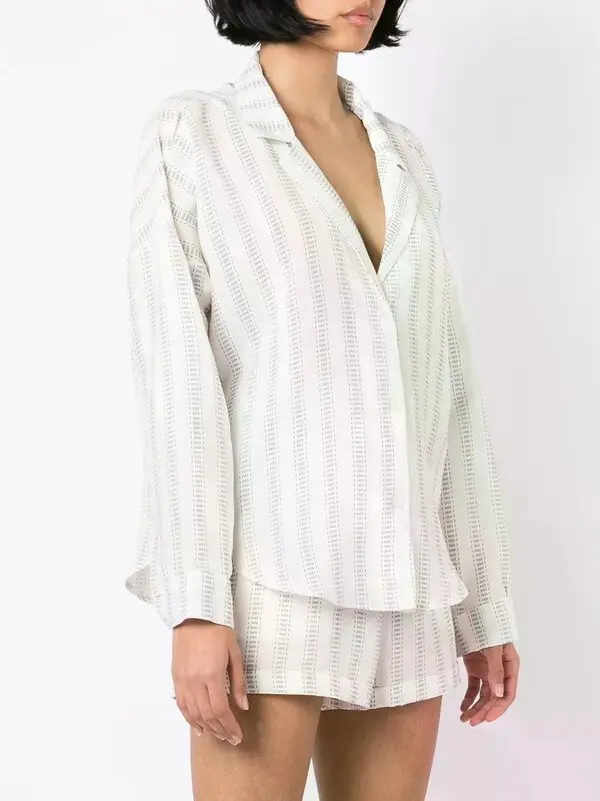 AMIR SLAMA Striped Notched-collar Shirt