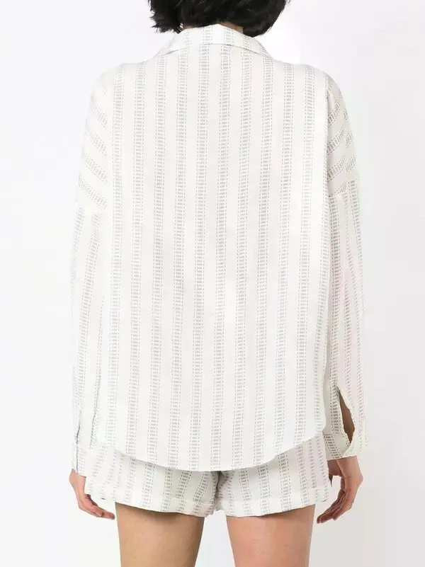 AMIR SLAMA Striped Notched-collar Shirt