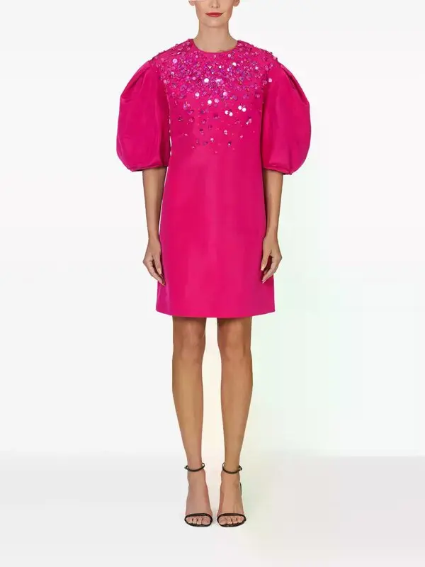 Carolina Herrera Sequin-embellished Puff-sleeve Minidress