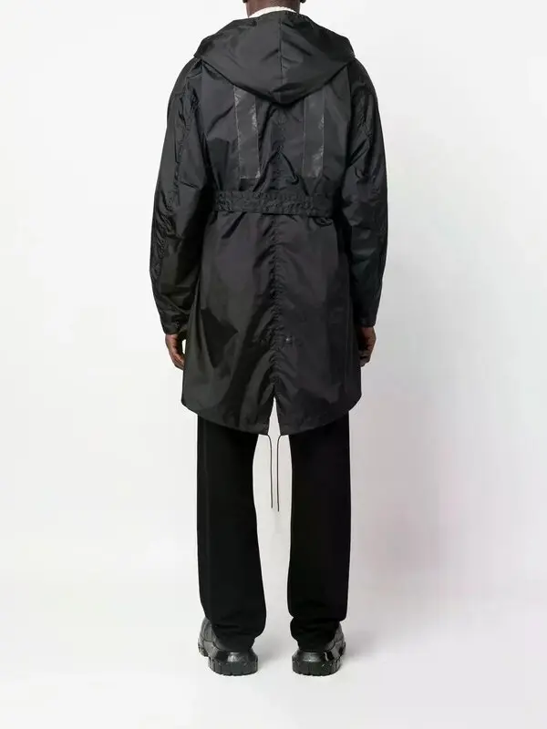 FUMITO GANRYU Reflective Panel Hooded Raincoat - Black