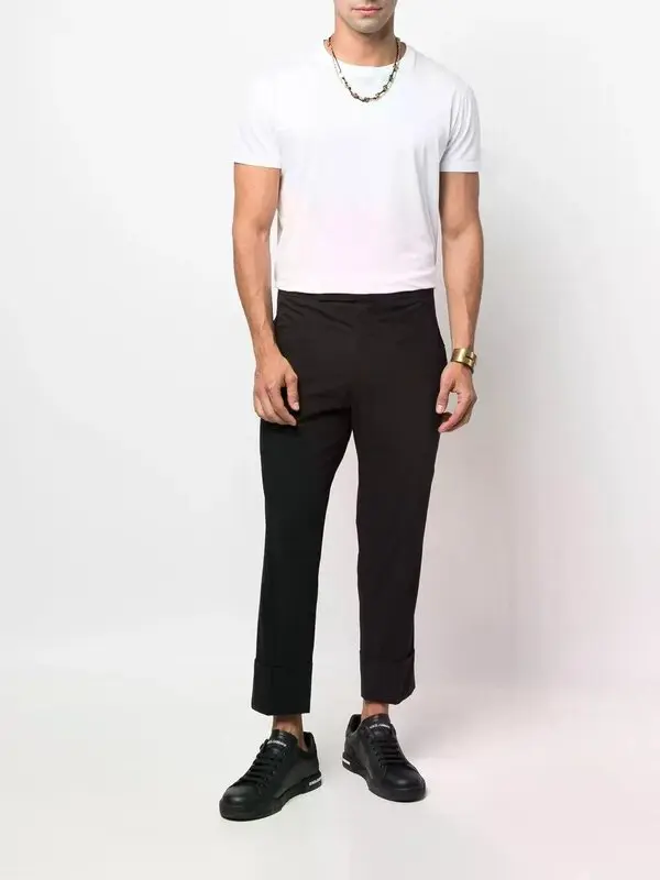SAPIO Flap-pockets Cotton Cropped Trousers