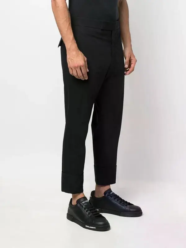 SAPIO Flap-pockets Cotton Cropped Trousers