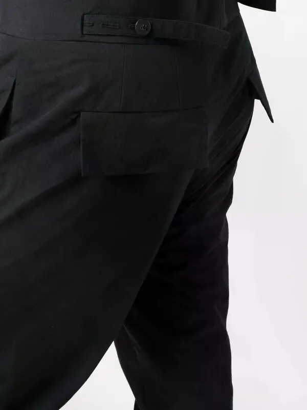 SAPIO Flap-pockets Cotton Cropped Trousers