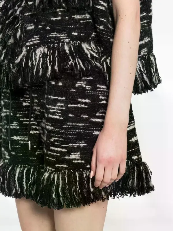 Sacai Fringed-edge Knitted Shorts