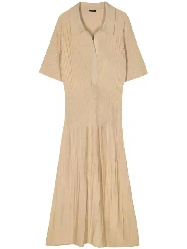 JOSEPH Split-neck Wool Midi Dress