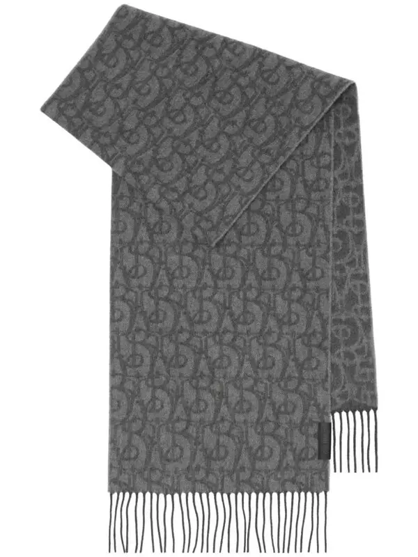 Burberry B Charm Sashmere Scarf - Grey