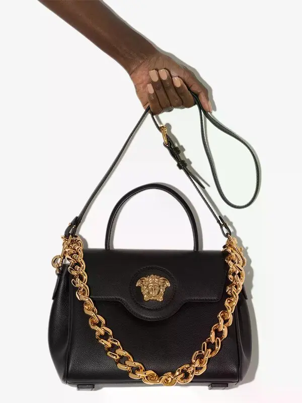 Versace La Medusa Leather Hand Bag