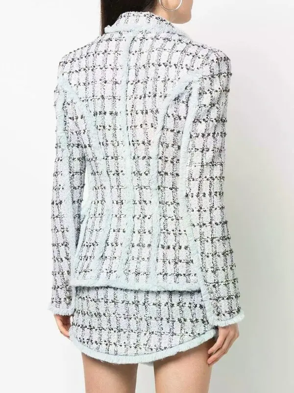 Philipp Plein Tweed Button-up Blazer