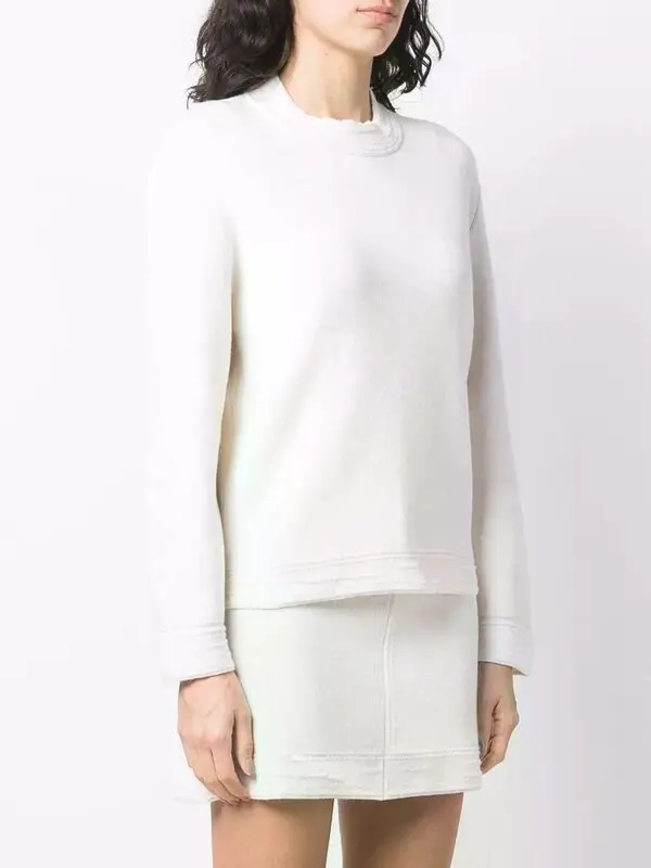 BARRIE Stitch-detail Jumper - White