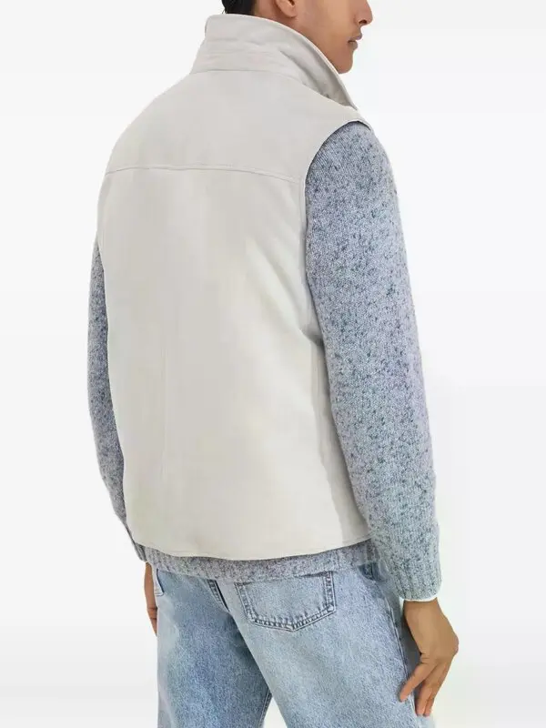 Brunello Cucinelli Suede Down Gilet - Neutrals