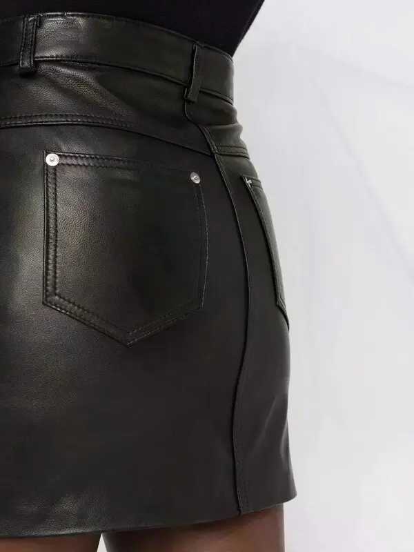 MANOKHI Five-pocket Leather Mini Skirt
