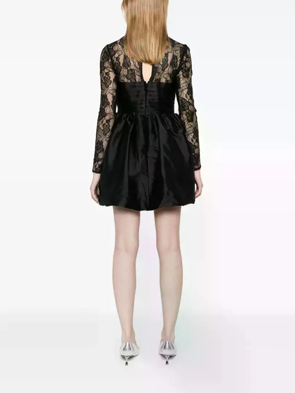 SELF-PORTRAIT Lace-panel Taffeta Mini Dress