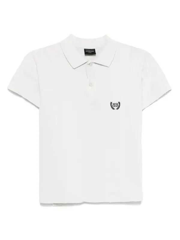 Balenciaga Logo-embroidered Polo Shirt - Grey