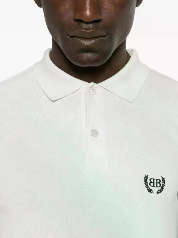 Balenciaga Logo-embroidered Polo Shirt - Grey
