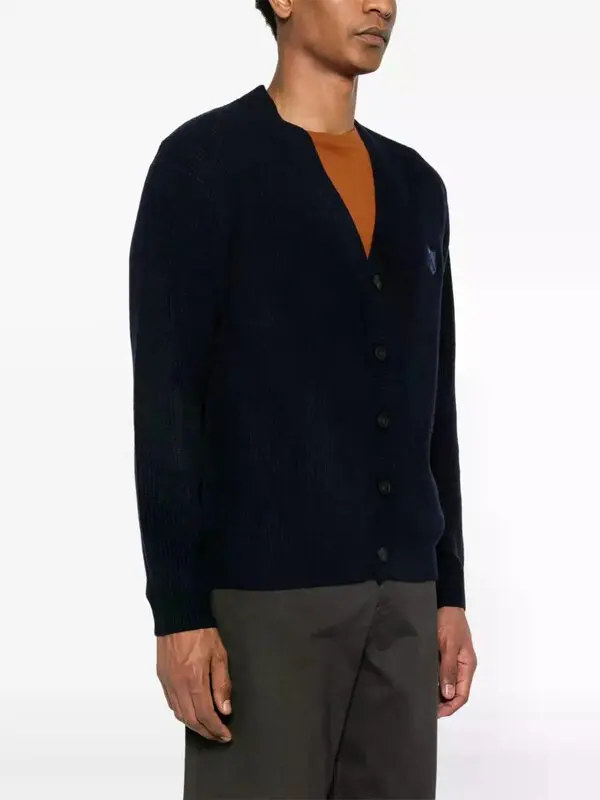 Maison Kitsuné Bold Fox Head Ribbed Cardigan