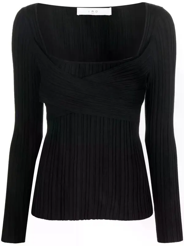 IRO PARIS Wrap-design Ribbed Top