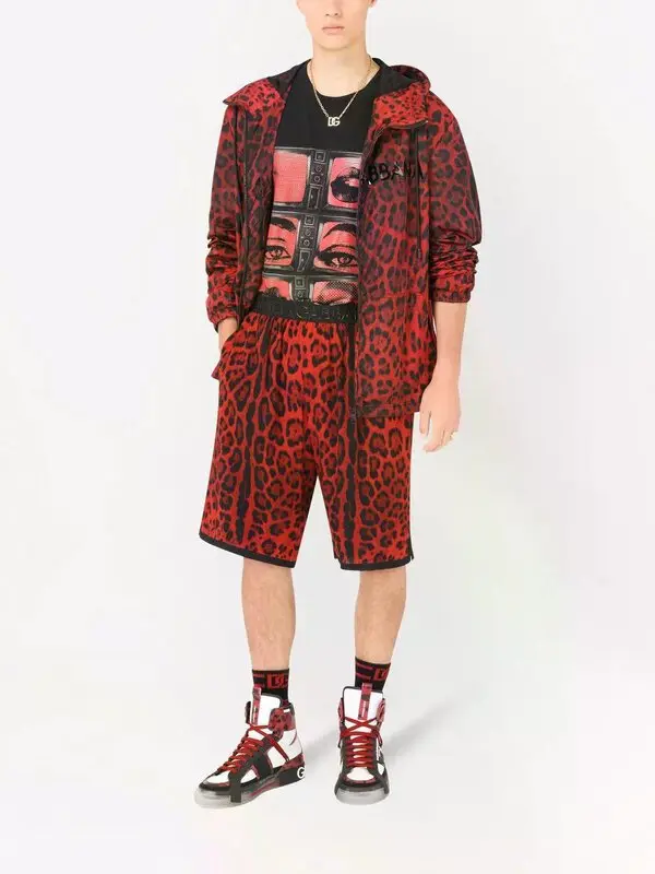 Dolce & Gabbana Leopard-print Hooded Jacket