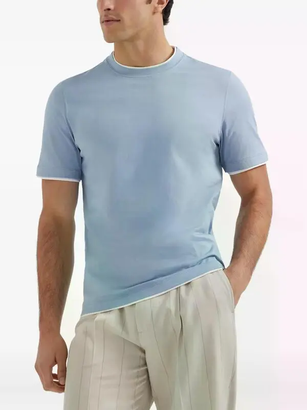 Brunello Cucinelli Contrasting-trim T-shirt
