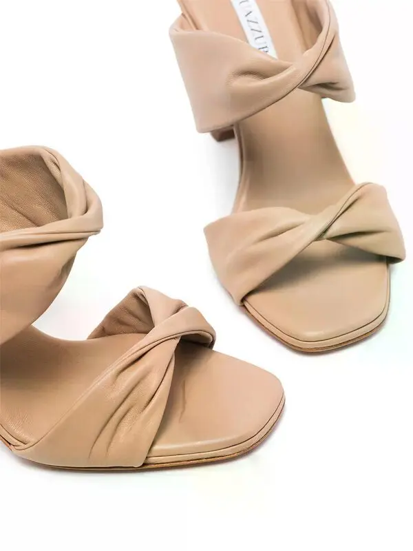 AQUAZZURA Twist 95mm Leather Sandals - Neutrals