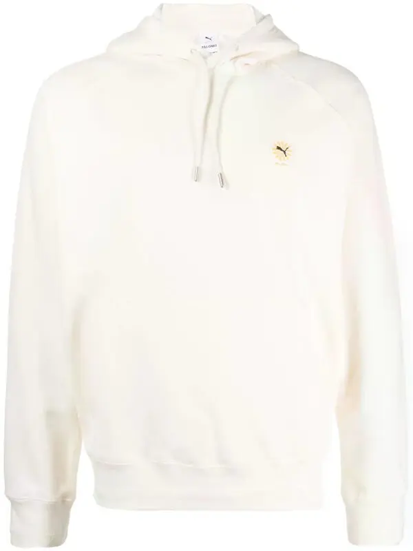 PUMA Slogan-print Drawstring Hoodie - Neutrals
