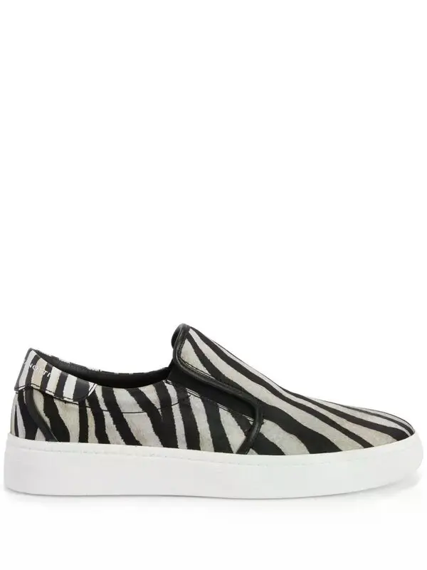 GIUSEPPE ZANOTTI Zebra Print Slip-on Sneakers