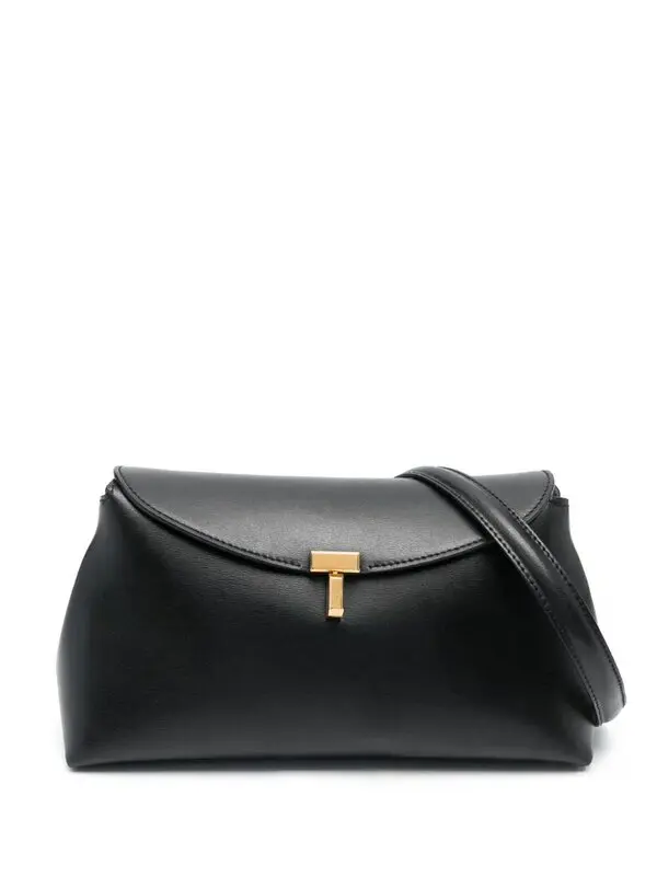 TOTEME T-lock Leather Clutch - Black