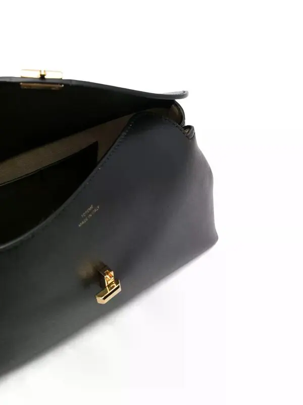TOTEME T-lock Leather Clutch - Black