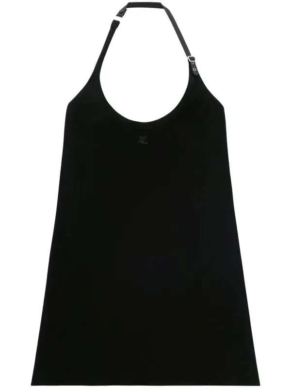 COURREGES Logo-patch Halterneck Minidress