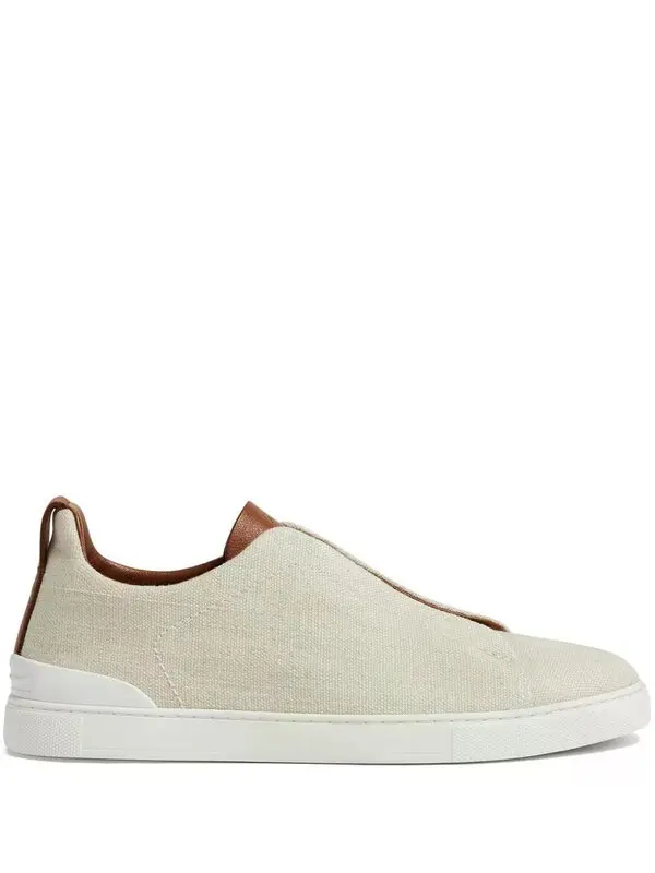 Zegna Triple Stitch Slip-on Sneakers - Neutrals