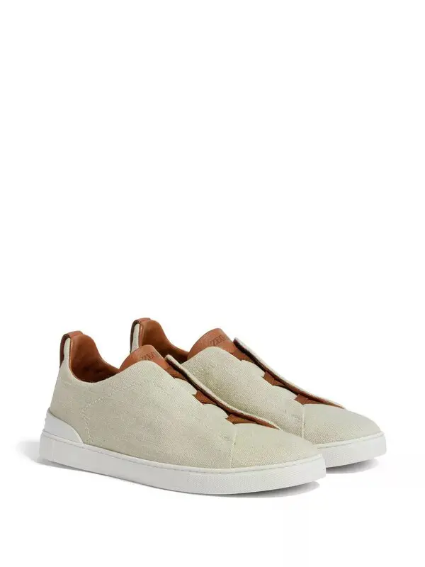 Zegna Triple Stitch Slip-on Sneakers - Neutrals