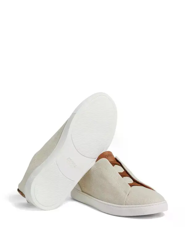 Zegna Triple Stitch Slip-on Sneakers - Neutrals