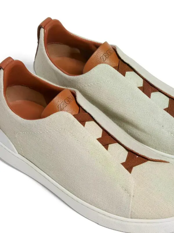 Zegna Triple Stitch Slip-on Sneakers - Neutrals