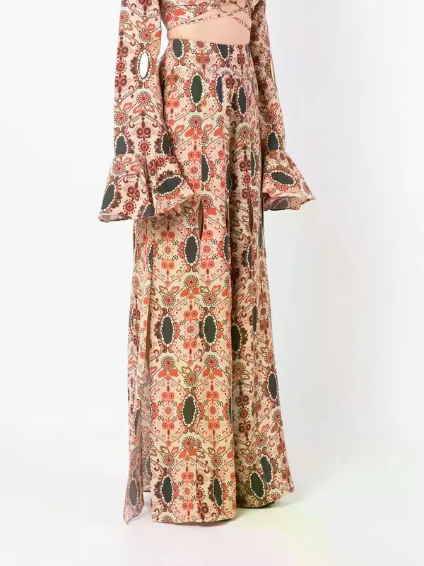 AMIR SLAMA Floral-print Flared Trousers