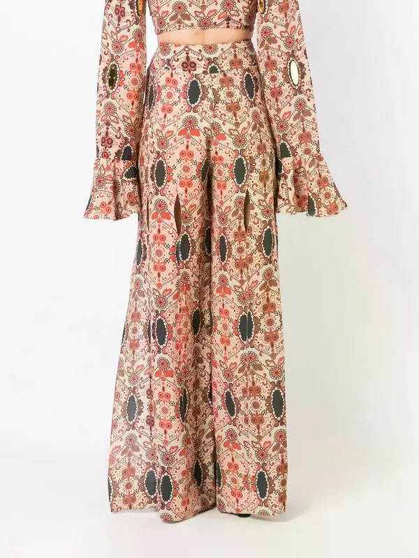 AMIR SLAMA Floral-print Flared Trousers