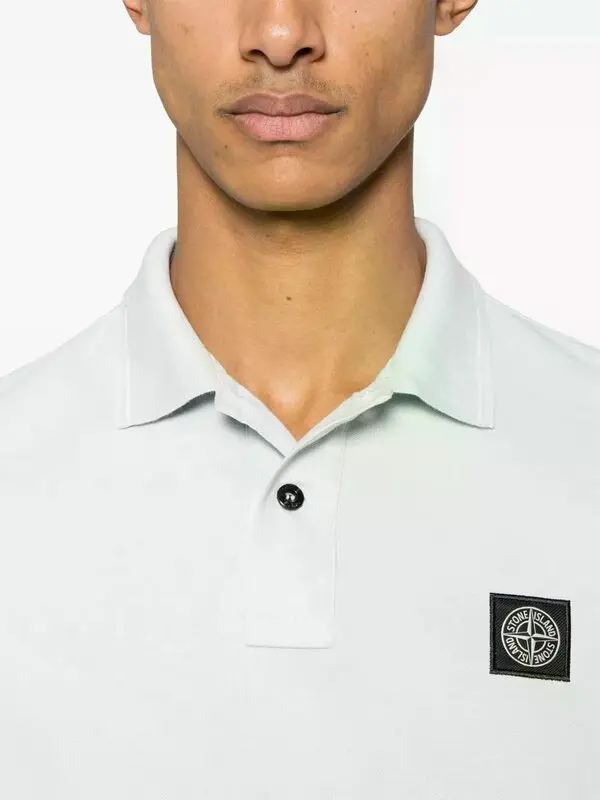 Stone Island Compass-patch Polo Shirt - Blue