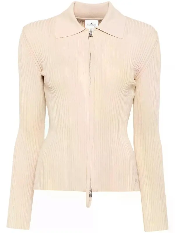 COURREGES Double Zipped Rib Knit Top