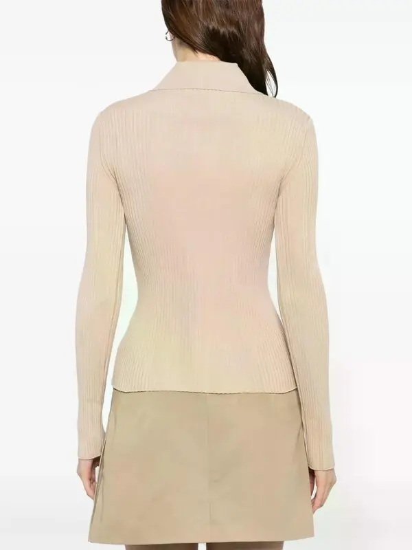 COURREGES Double Zipped Rib Knit Top