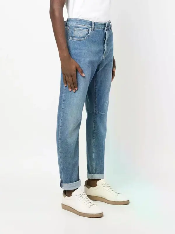 Brunello Cucinelli Light Stretch-cotton Tapered Jeans