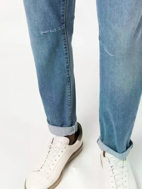Brunello Cucinelli Light Stretch-cotton Tapered Jeans