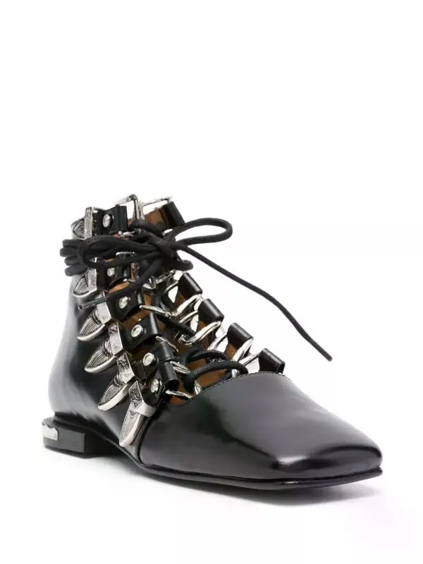 Toga Lace-up Leather Ankle Boots