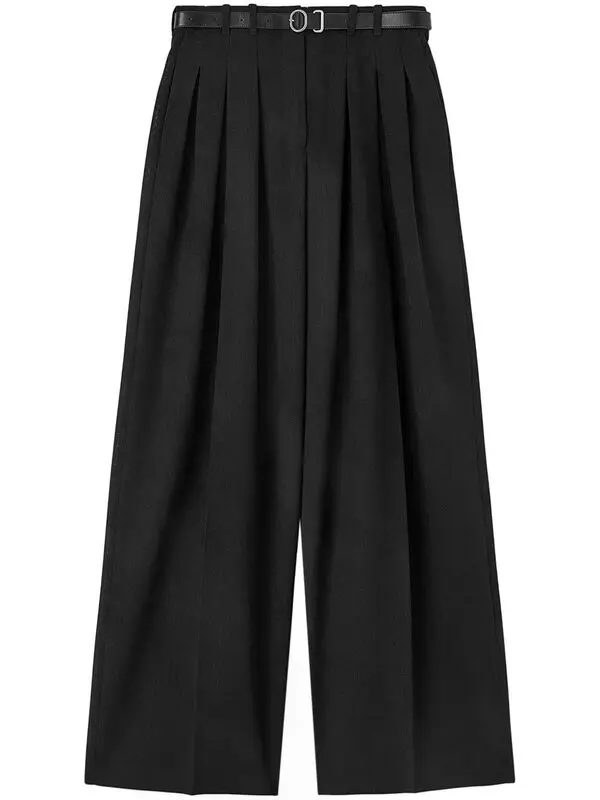 JIL SANDER Belted Wool Palazzo Pants