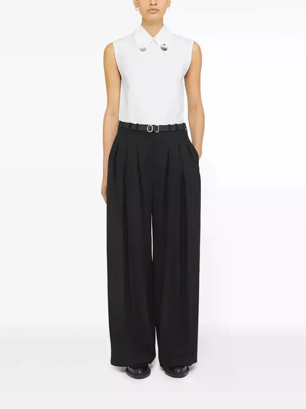 JIL SANDER Belted Wool Palazzo Pants