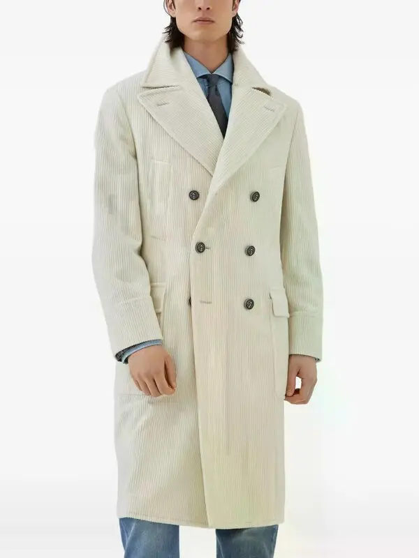 Brunello Cucinelli Double-breasted Cashmere Coat - Neutrals