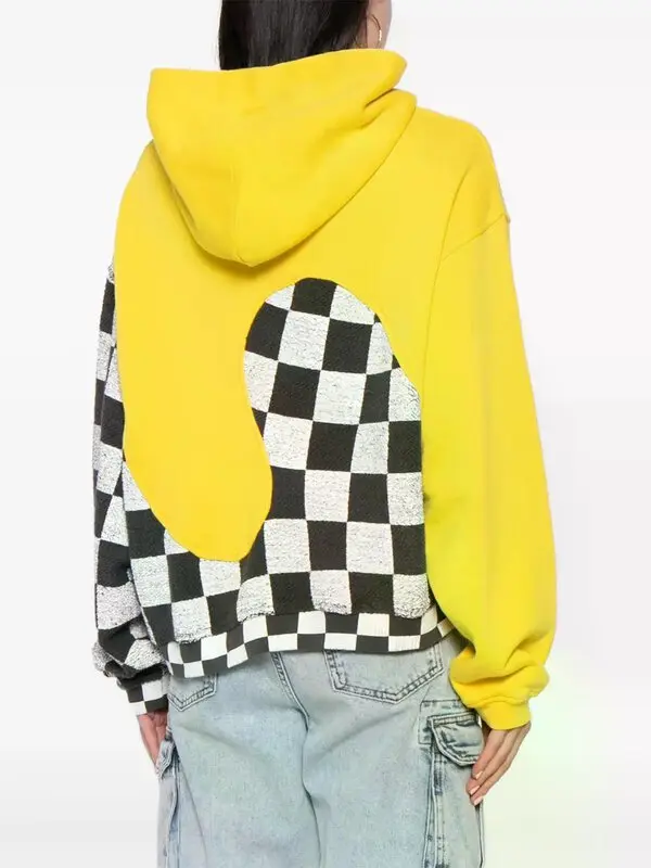 ERL Check-pattern Panelled Hoodie